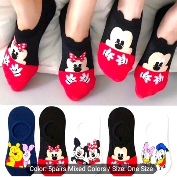 Disney | Accessories | Disney Kids 5 Piece Socks Mixed Colors Nwot ...
